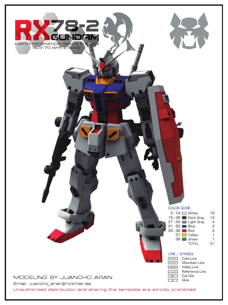 RX-78-2 Gundam Papercraft Template | PDF