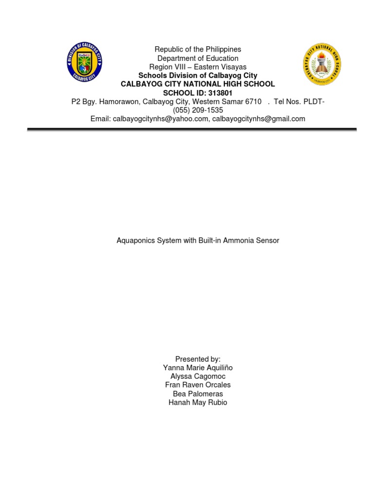 Schools Division of Calbayog City Calbayog City National High School ...