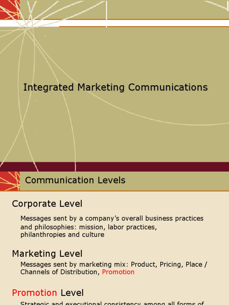 IMC Communication Tools & Levels | PDF | Marketing Communications ...