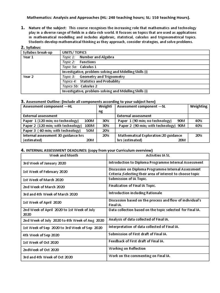 Mathematics Analysis and Approaches Course | PDF | Teaching Mathematics ...