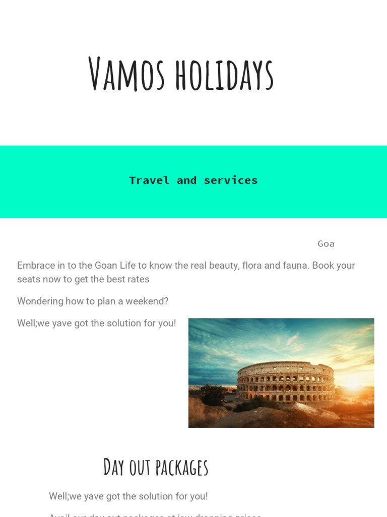 Vamos Holidays: Affordable Travel Packages | PDF