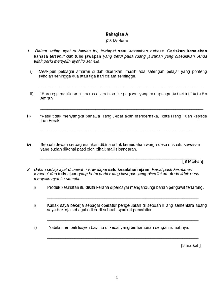 Contoh Soalan PT3 | PDF