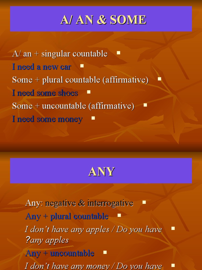 A, An, Some, Any | PDF