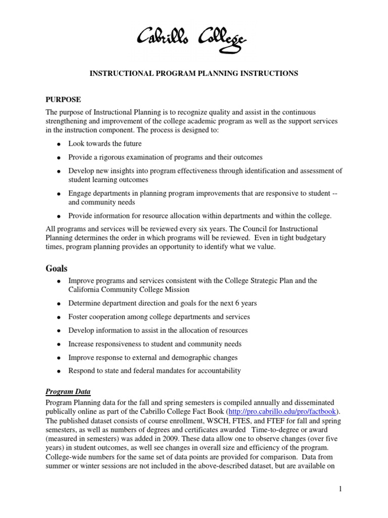 Instructional Program Planning Guide | PDF | Goal | Curriculum