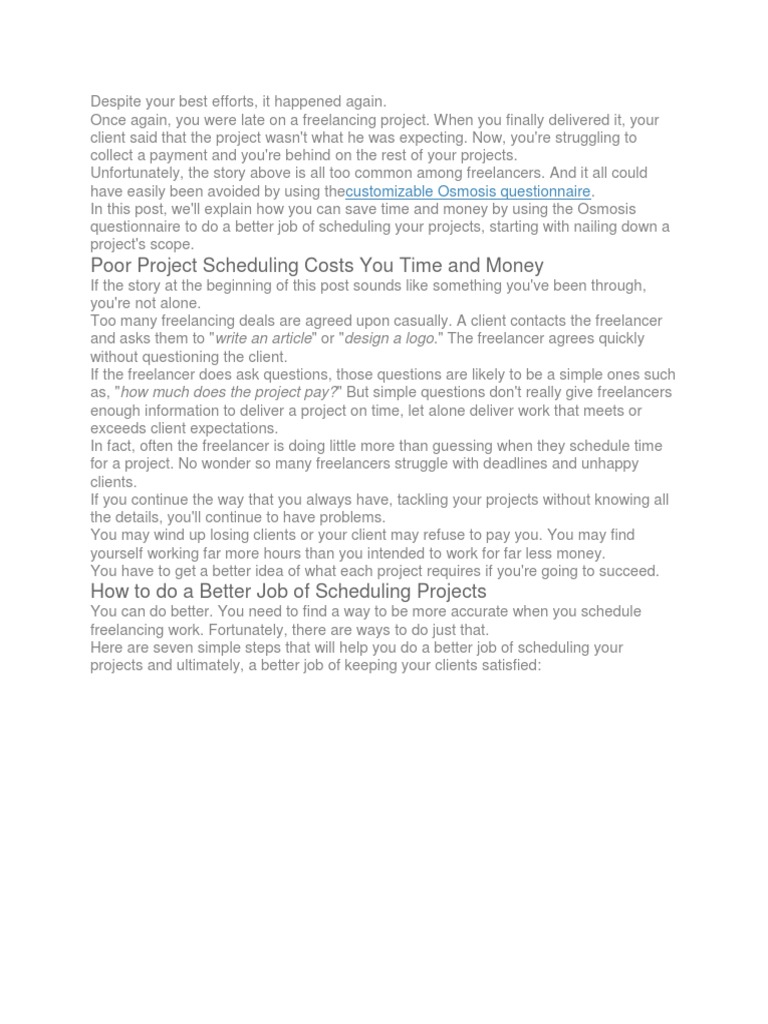 Scheduling Project Idea | PDF | Business