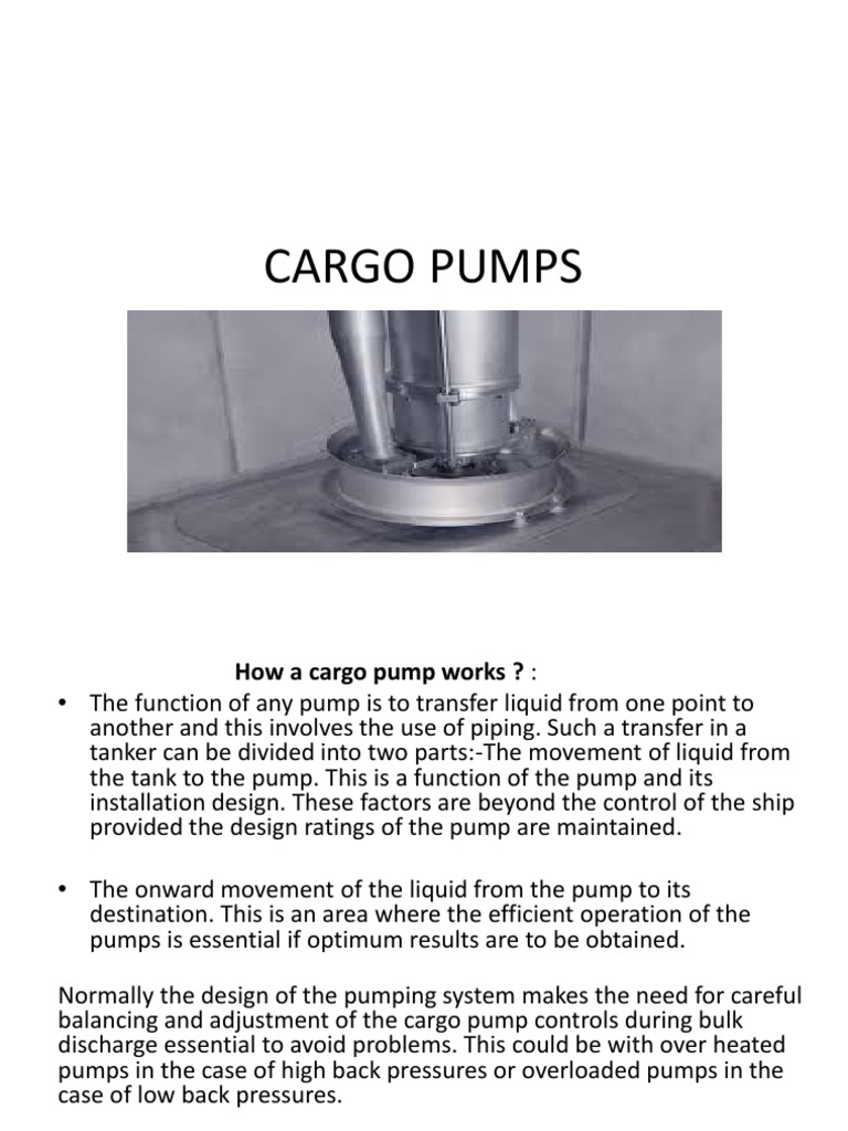 Cargo Pump | PDF | Pump | Engines