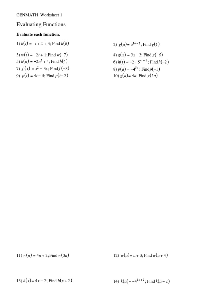 Evaluation of Function | PDF | Teaching Mathematics