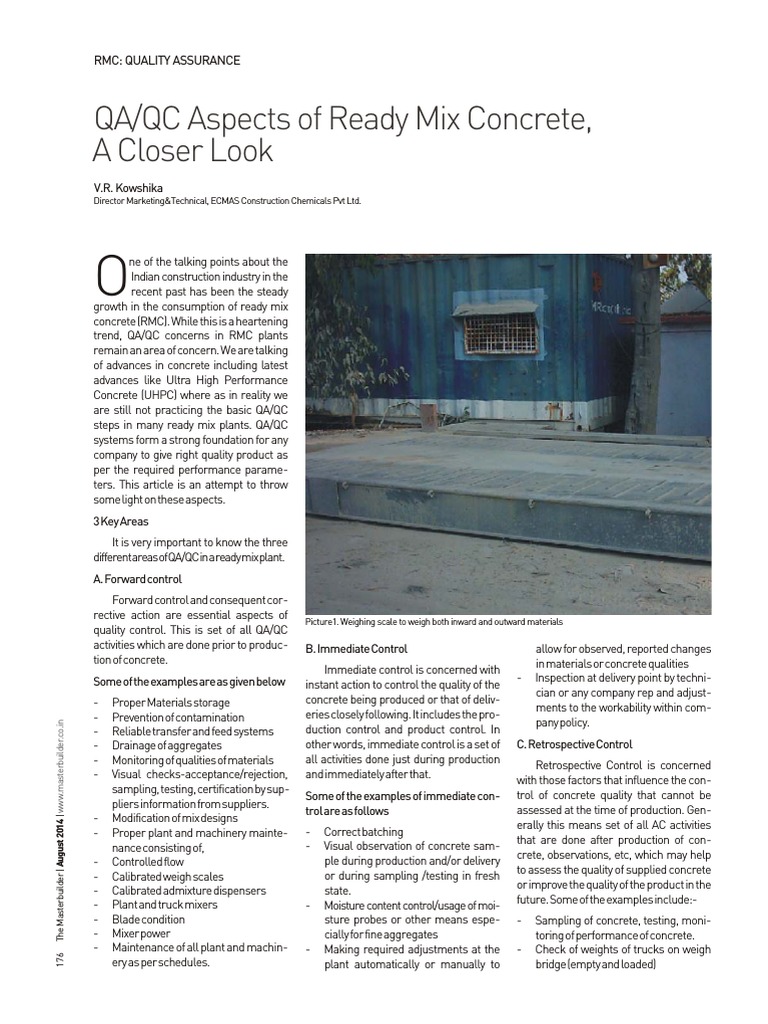 RMC | PDF | Quality Assurance | Concrete
