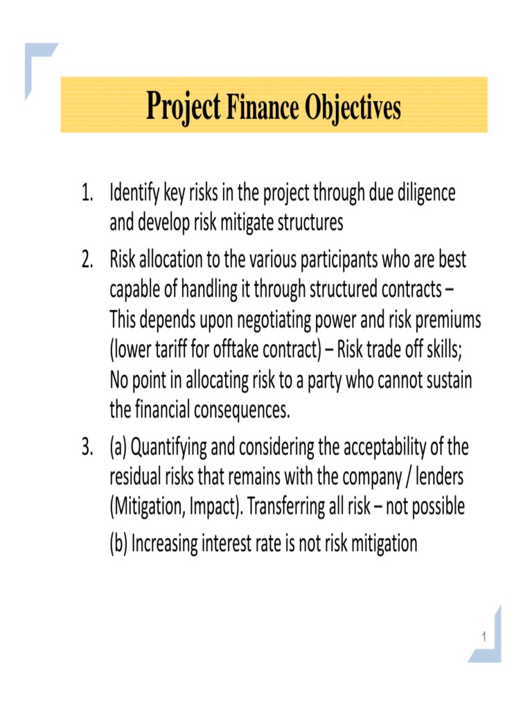 Project Finance Notes | PDF | Project Finance | Financial Risk