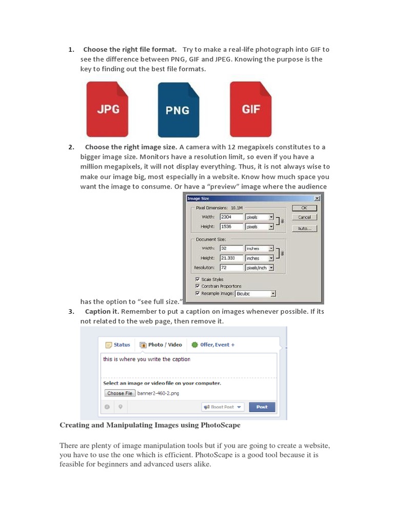 Choosing the Right File Format, Image Size, and Captions for Images on ...