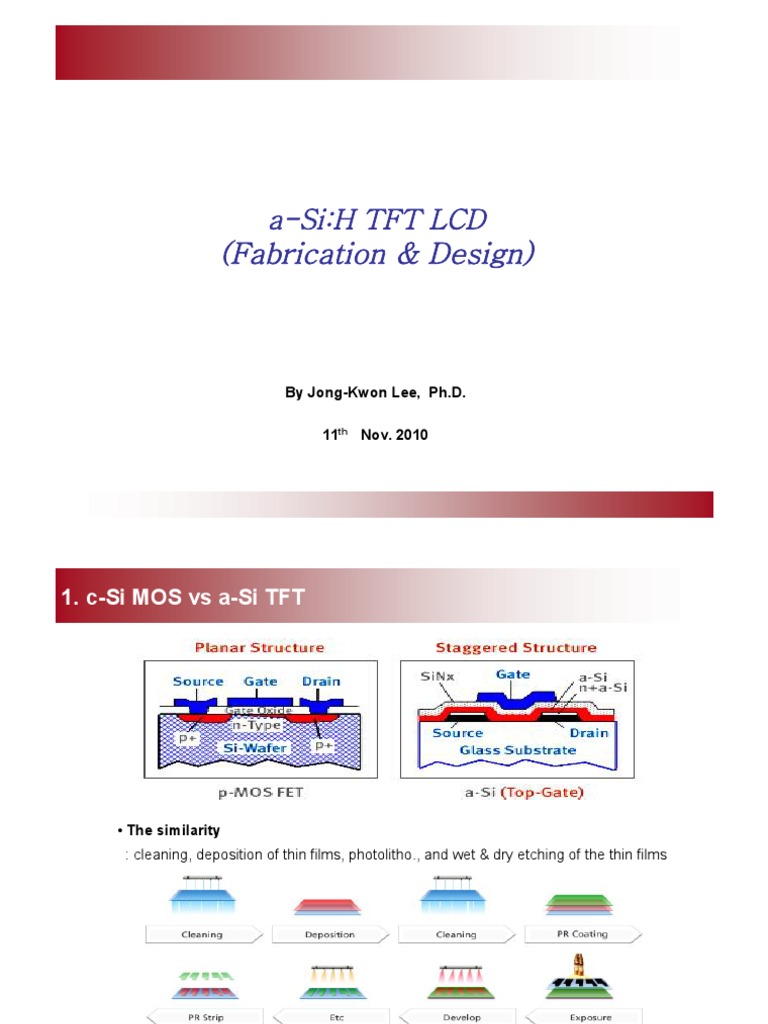 A-Si TFT LCD | PDF | Thin Film Transistor Liquid Crystal Display ...