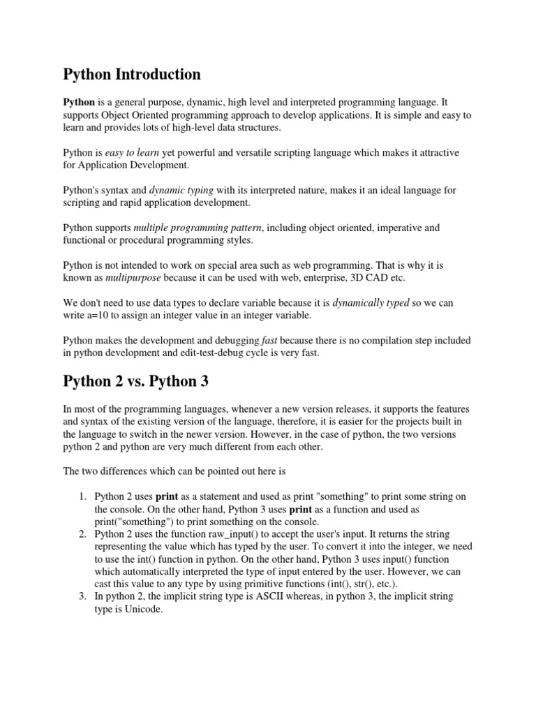 Python Introduction | PDF | Control Flow | Python (Programming Language)