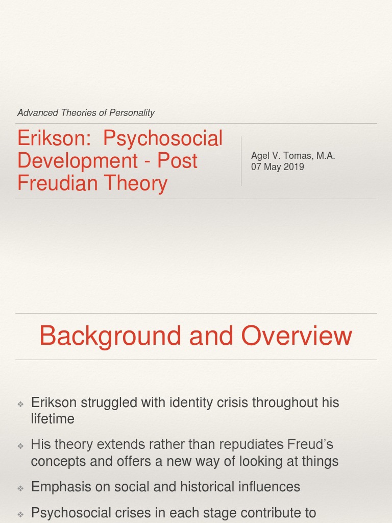 Erikson's Theory of Personality | PDF