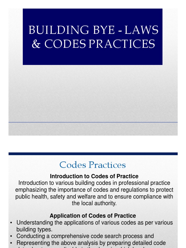 Building Bye - Laws & Codes Practices | PDF | Building Code | Hvac