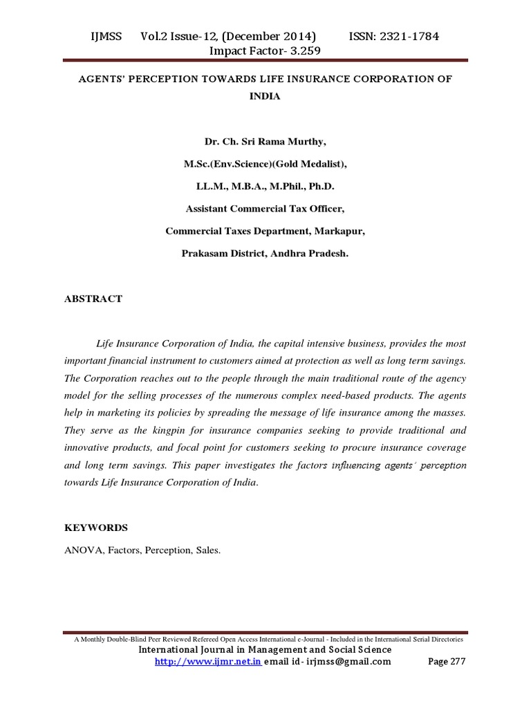 Agents Perception Towards Life Insurance PDF | PDF | Open Access ...
