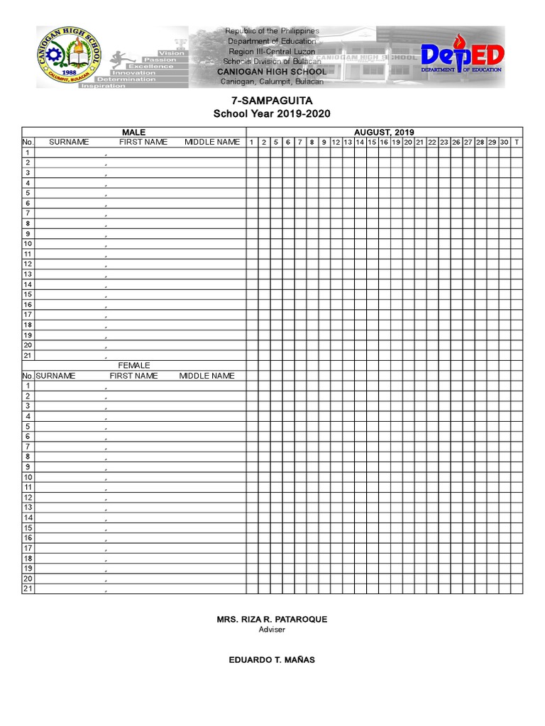 Template For Masterlist For Security Guard | PDF | Components | Linguistics