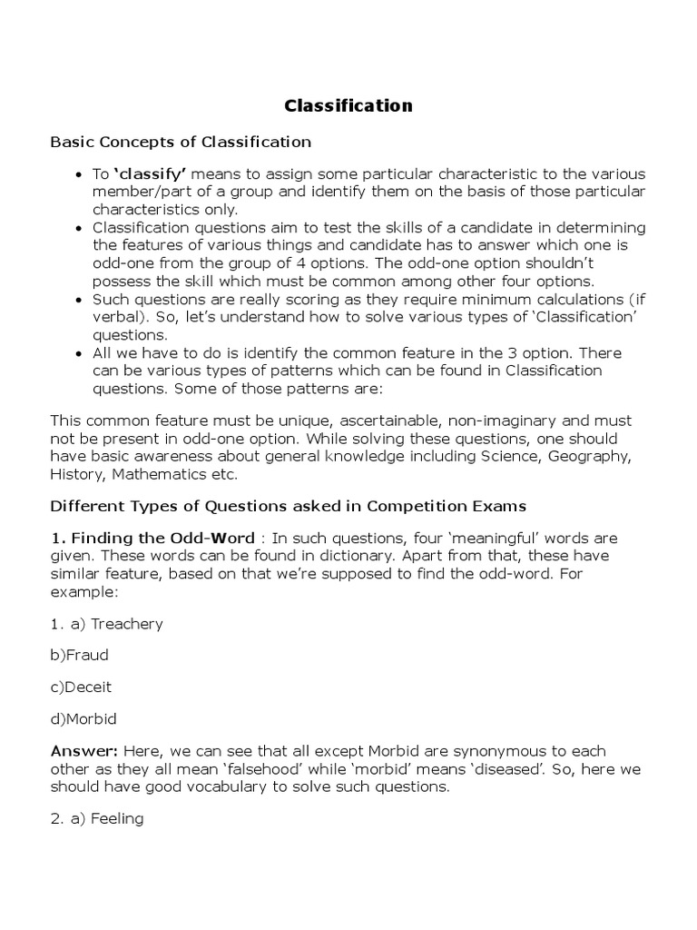 Classification: Basic Concepts of Classification | PDF | Vitamin D ...