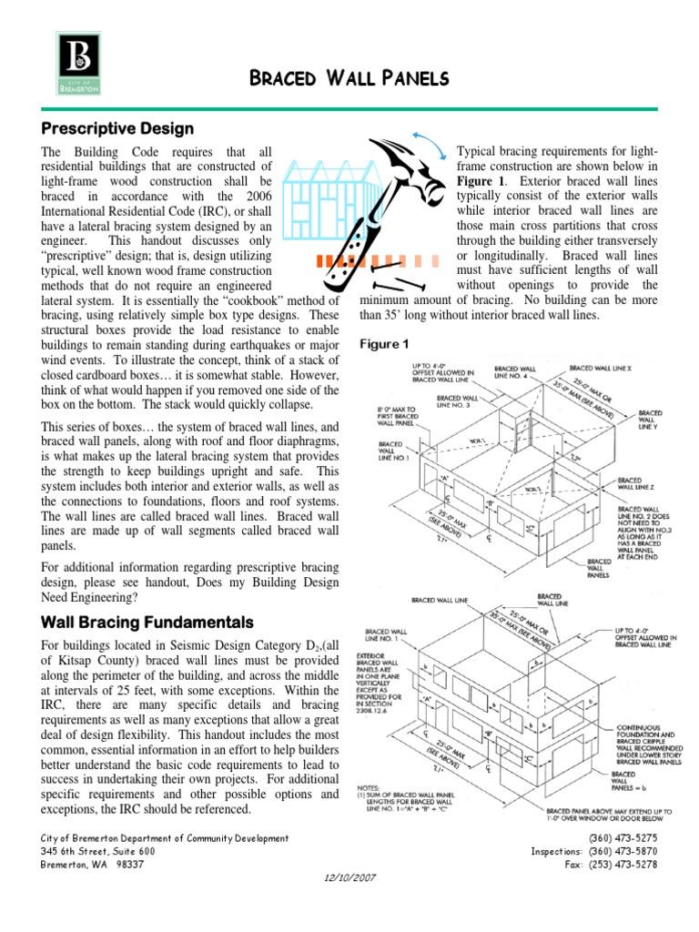 Braced Wall Panels | PDF | Framing (Construction) | Wall