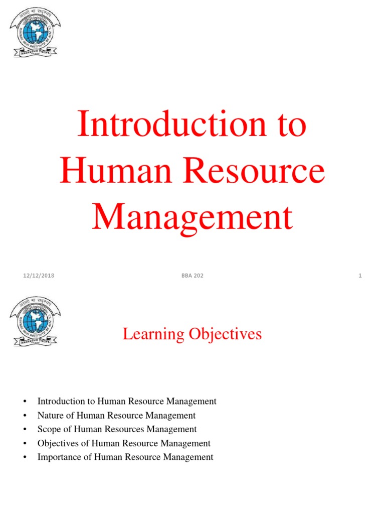 Introduction To Human Resource Management | PDF | Human Resources ...