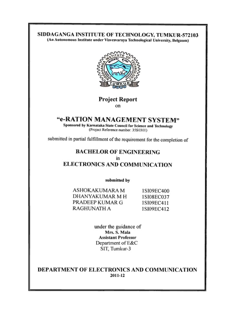 "E-Ration Management System": Project Report | PDF | Radio Frequency ...