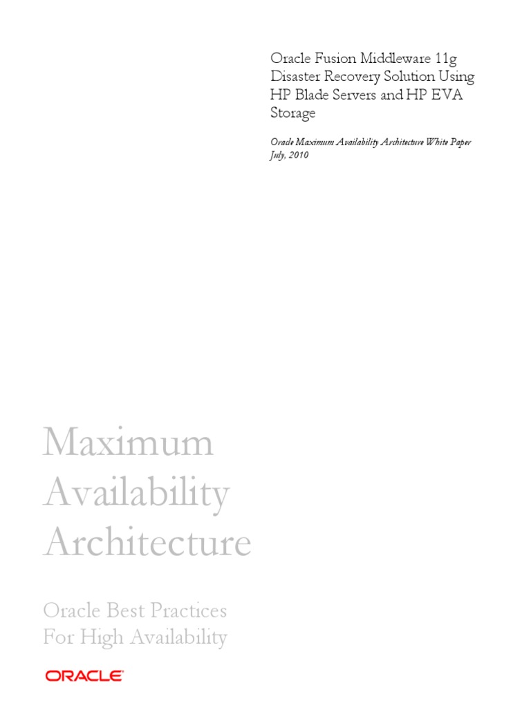 Maximum Availability Architecture: Oracle Best Practices For High Availability | PDF ...