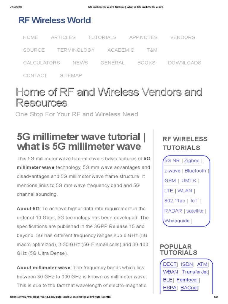 5G Millimeter Wave Tutorial - What Is 5G Millimeter Wave | PDF ...