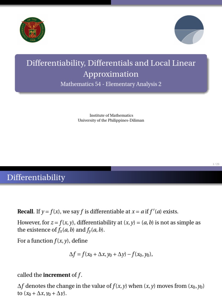 27 Tangent Planes and Linear Approximation | PDF | Derivative | Function (Mathematics)