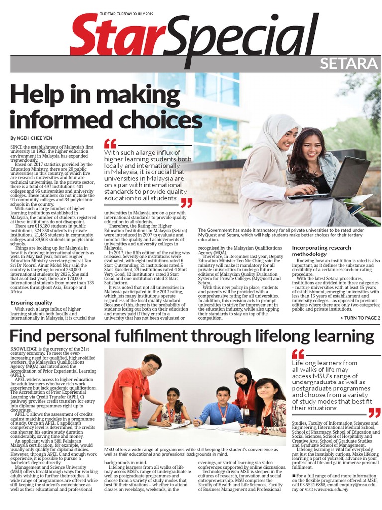 Setara - 30 July 2019 | PDF | Academia | Learning