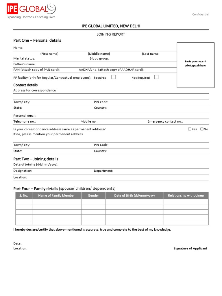 Joining Form | PDF