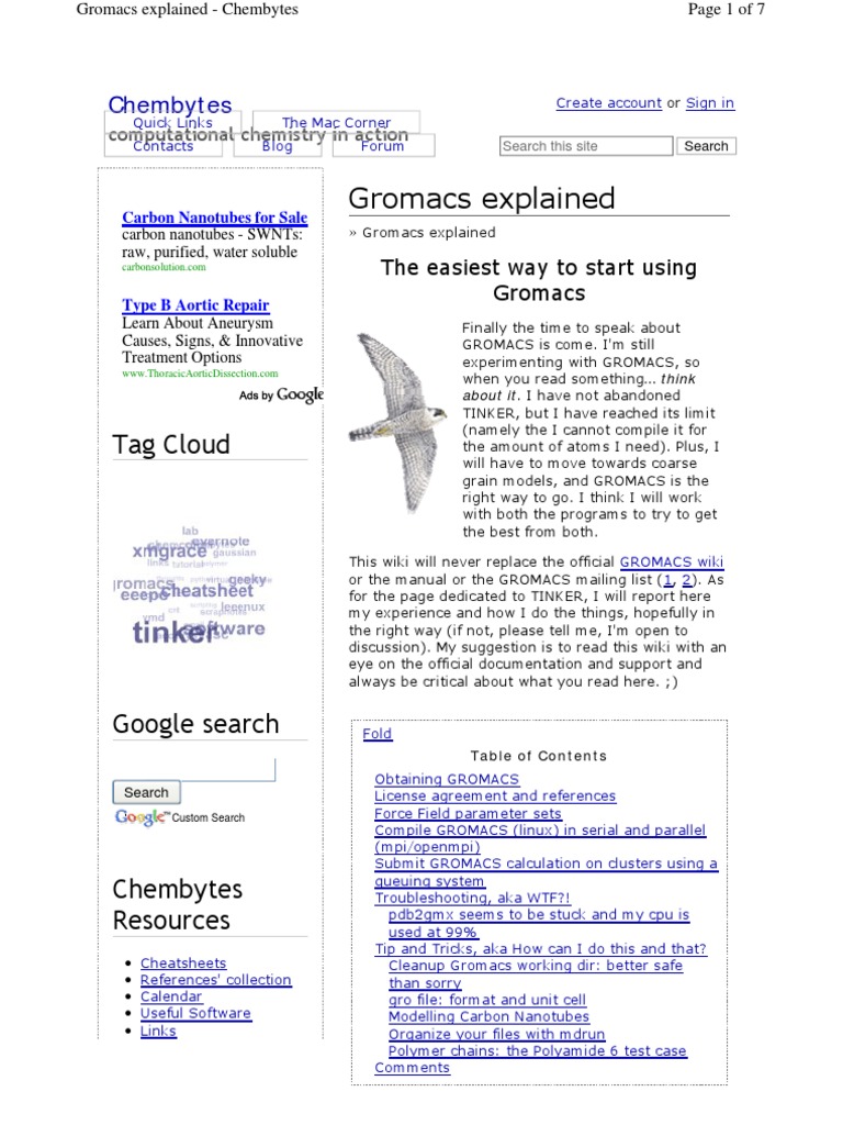 Gromacs Explained | PDF | Carbon Nanotube | Chemistry