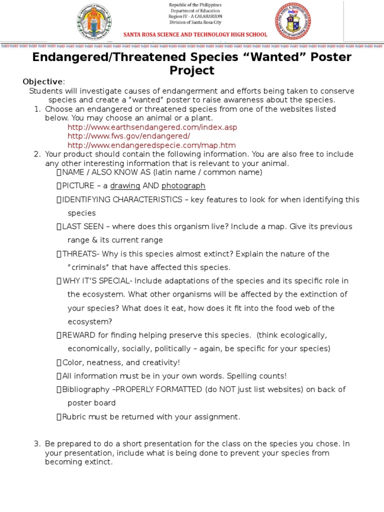 Endangered Species Project | PDF | Endangered Species | Species