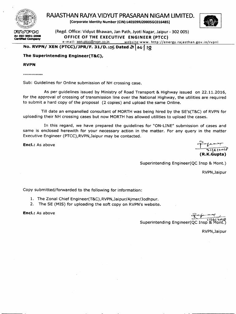 NH Crossing Case Submission Guidelines | PDF | Road Infrastructure ...