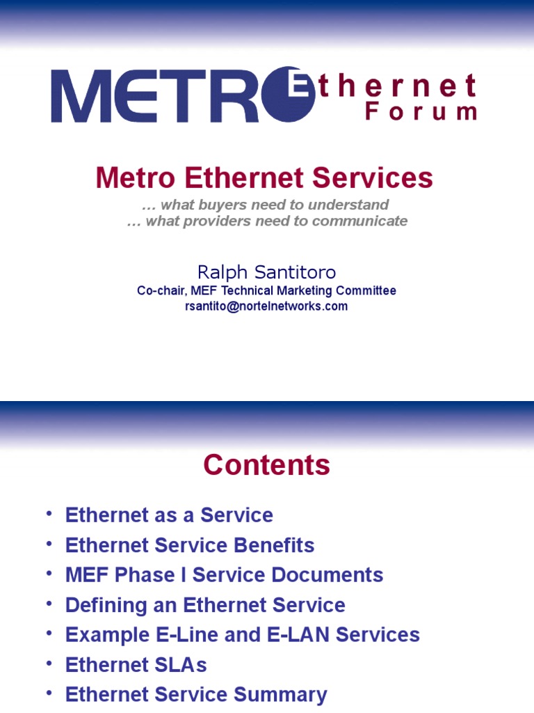 Metro Ethernet Services: Ralph Santitoro | PDF | Virtual Private ...