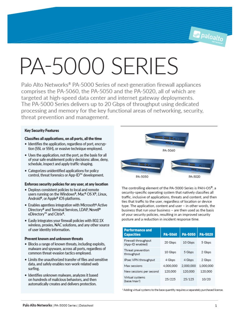Palo Alto Networks - PA-5000 Series - Datasheet | PDF | Ip Address ...