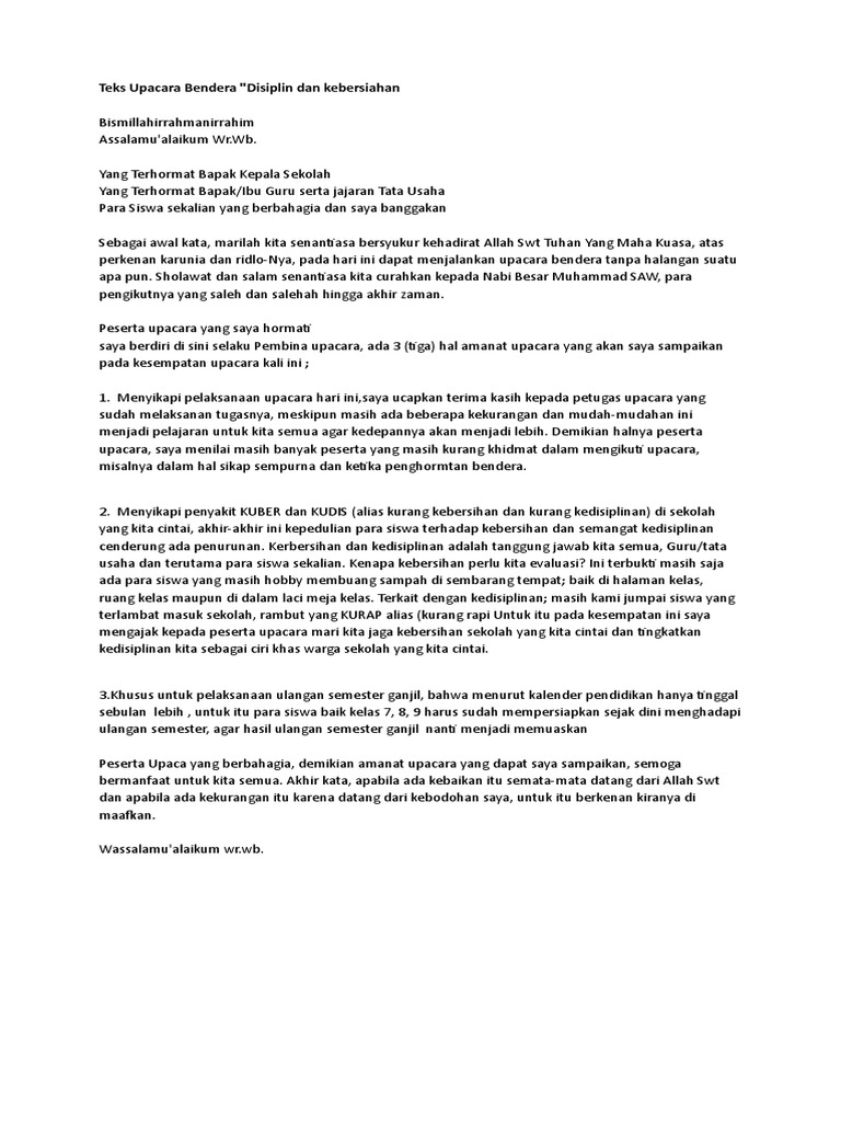 Teks Upacara Bendera | PDF