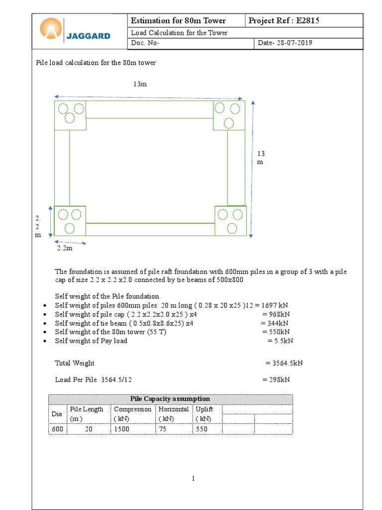 Pile Load Calculations | PDF