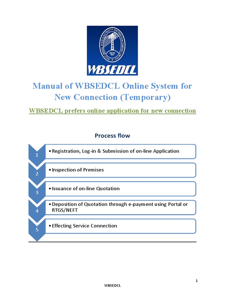 WBSEDCL Online System For New Connection Temporary | PDF | User ...