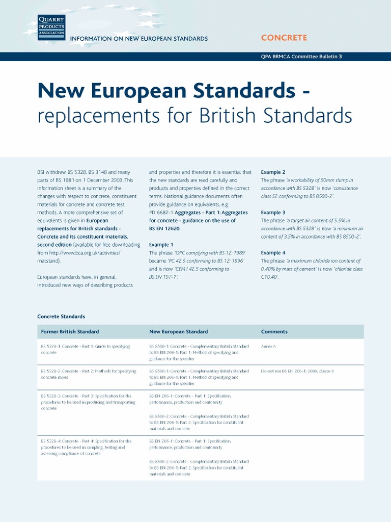 New European Standards - Replacements For British Standards PDF | PDF ...