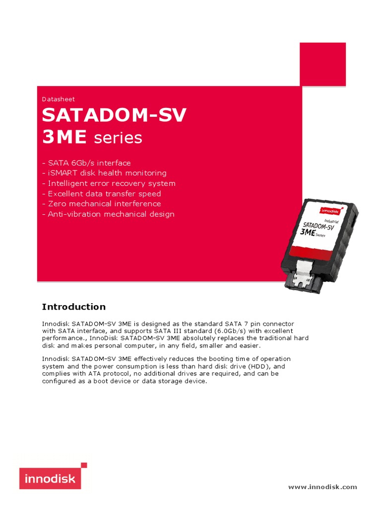 Satadom-Sv 3ME: Series | Download Free PDF | Hard Disk Drive | Flash Memory