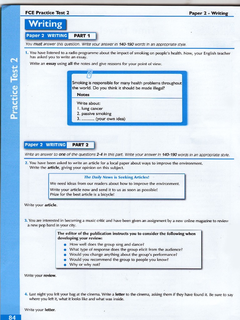 Writing Test 2 | PDF