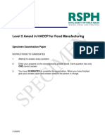 Haccp Level 4 | PDF | Hazard Analysis And Critical Control Points | Foods