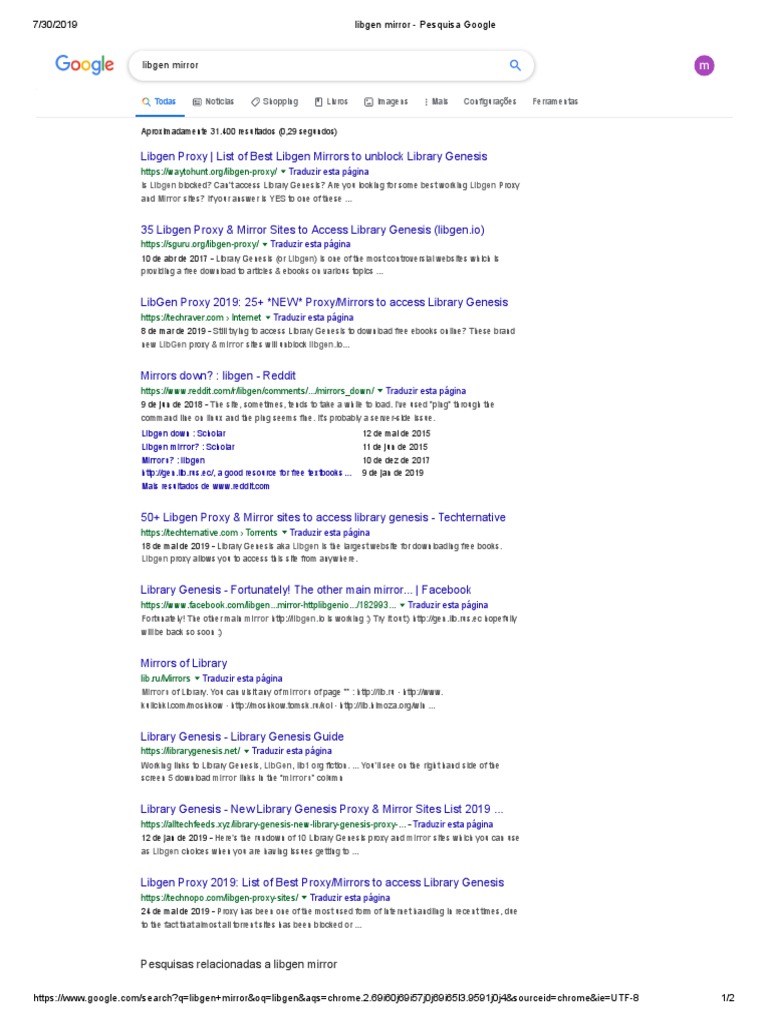 Alternative Access Points to Library Genesis: A Review of Libgen Mirror ...