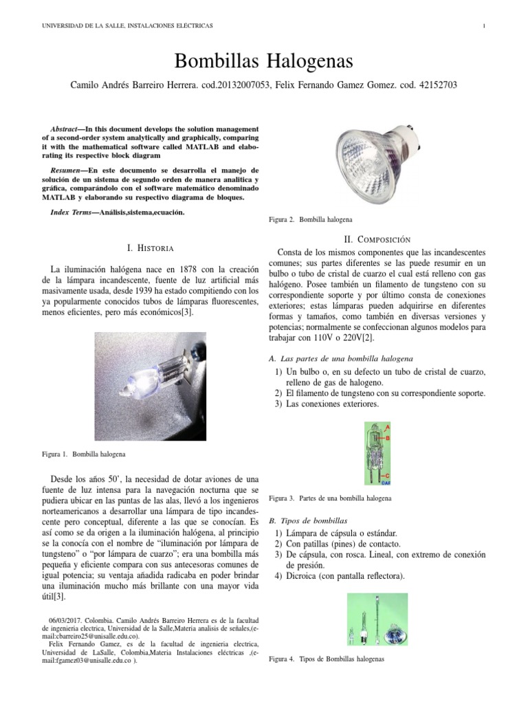 Bombillas Halogenas | PDF | Bombilla incandescente | Encendiendo