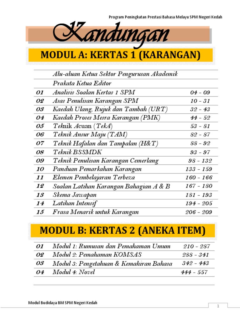 1 Modul BM SPM K1 | PDF