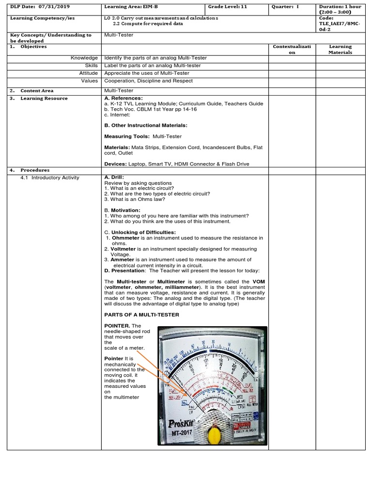 DLP No. 1 | PDF | Electricity | Electromagnetism
