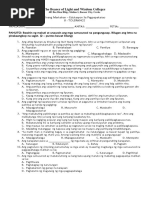 Esp Grade 8 1st Quarter Examination | PDF