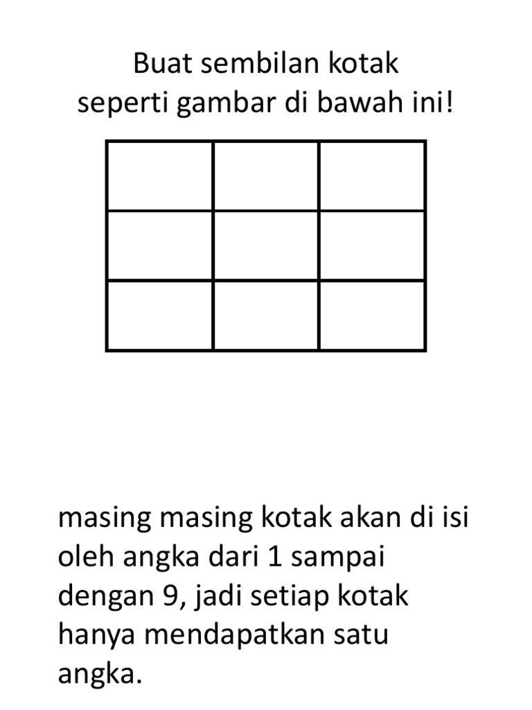 Game Kotak 9 Jumlah 15 | PDF