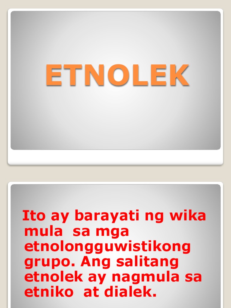 Etnolek | PDF