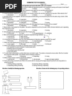 SUMMATIVE TEST (Separating Mixtures) 6 | PDF | Mixture | Solubility