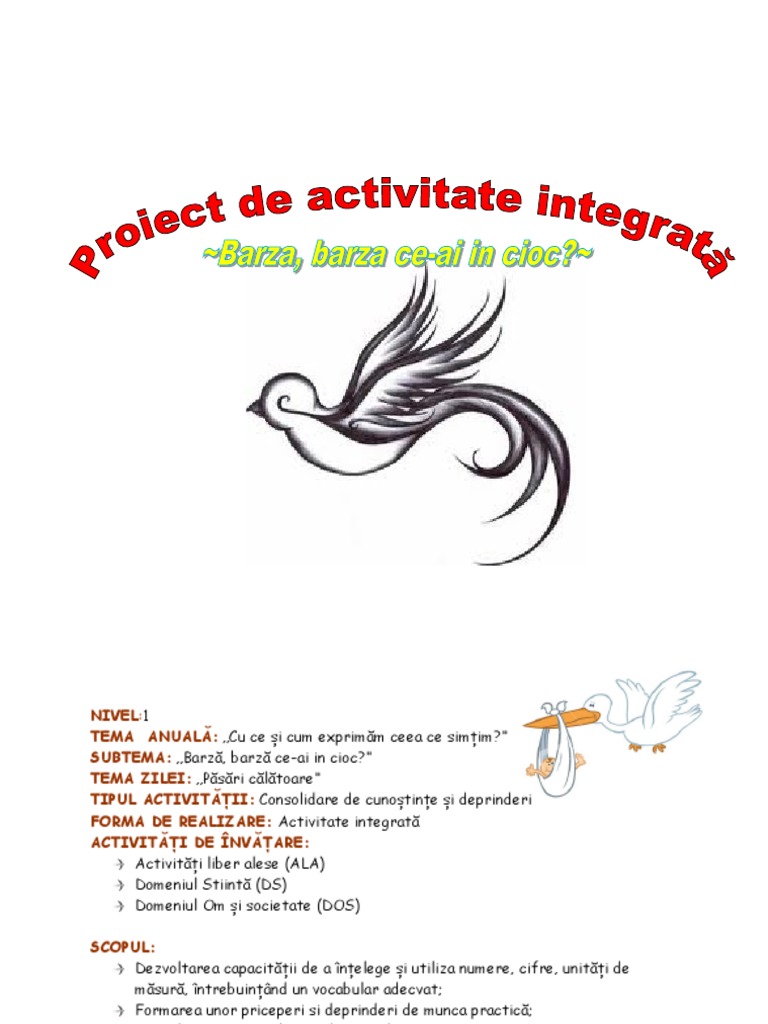 Pasari Calatoare Proiect Didactic | PDF